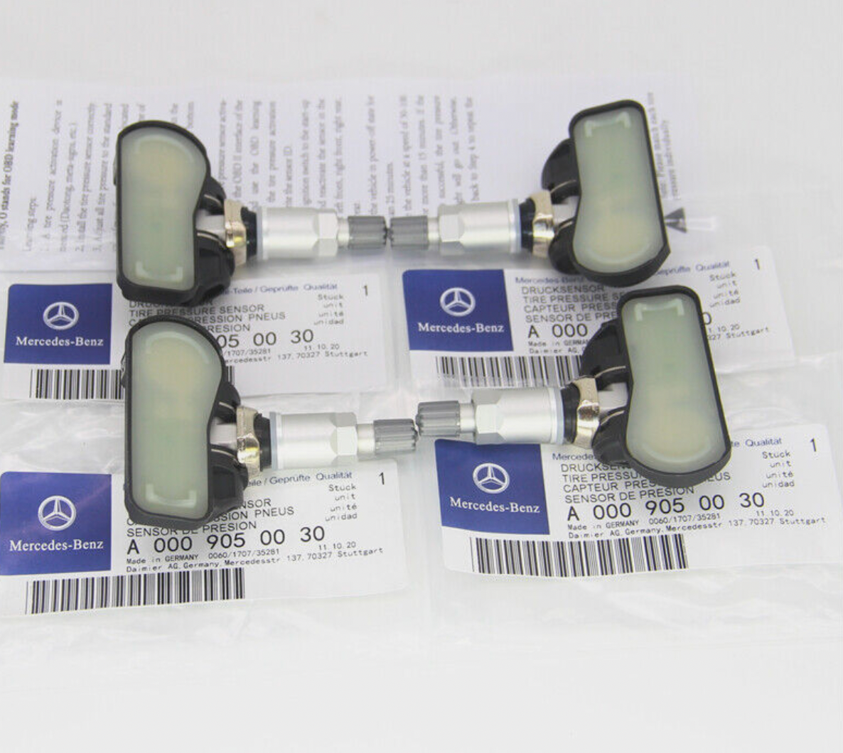 Set of 4 Mercedes-Benz Tire Pressure Monitoring Sensors (TPMS) – 433 M ...